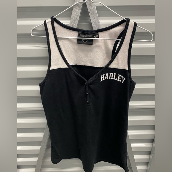 Harley-Davidson | Tops | Womens Star Spangled Banner Henley Tank ...